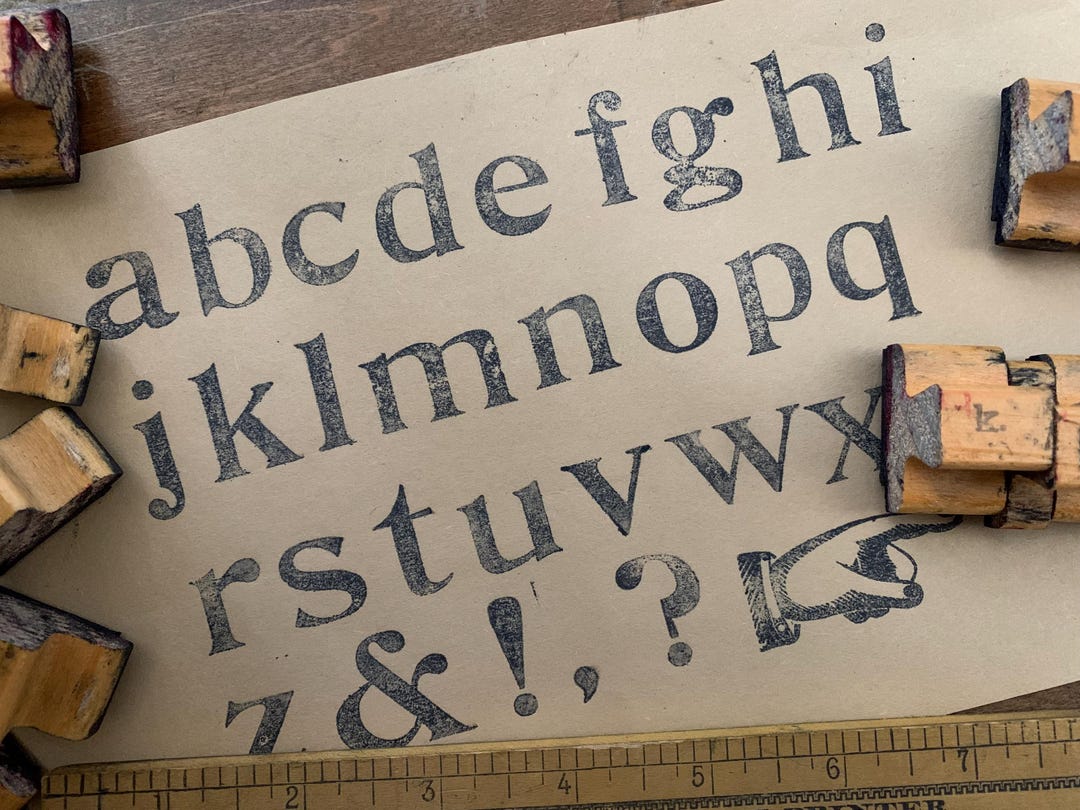 Vintage Wood Stamp Alphabet Set ABC Number Lettering Stamps for Craft ...