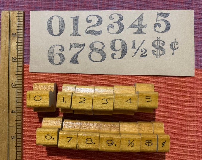 Vintage Wood Stamp Alphabet Set ABC Number Lettering Stamps for Craft ...