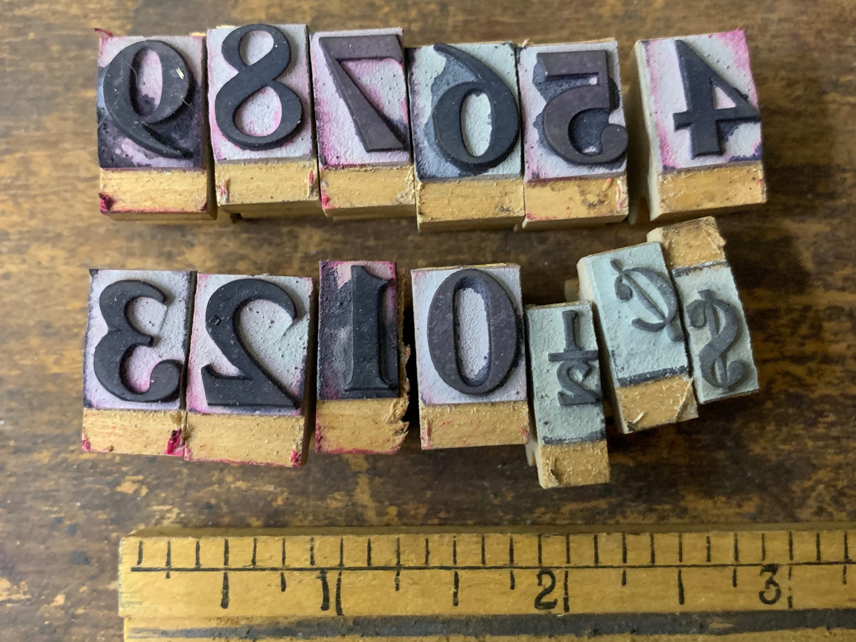 Vintage Wood Stamp Number Set Stamps for Craft Scrapbooking Bullet ...