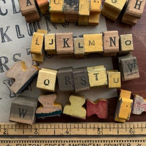 Vintage Wood Stamp Alphabet Set ABC Number Lettering Stamps for ...