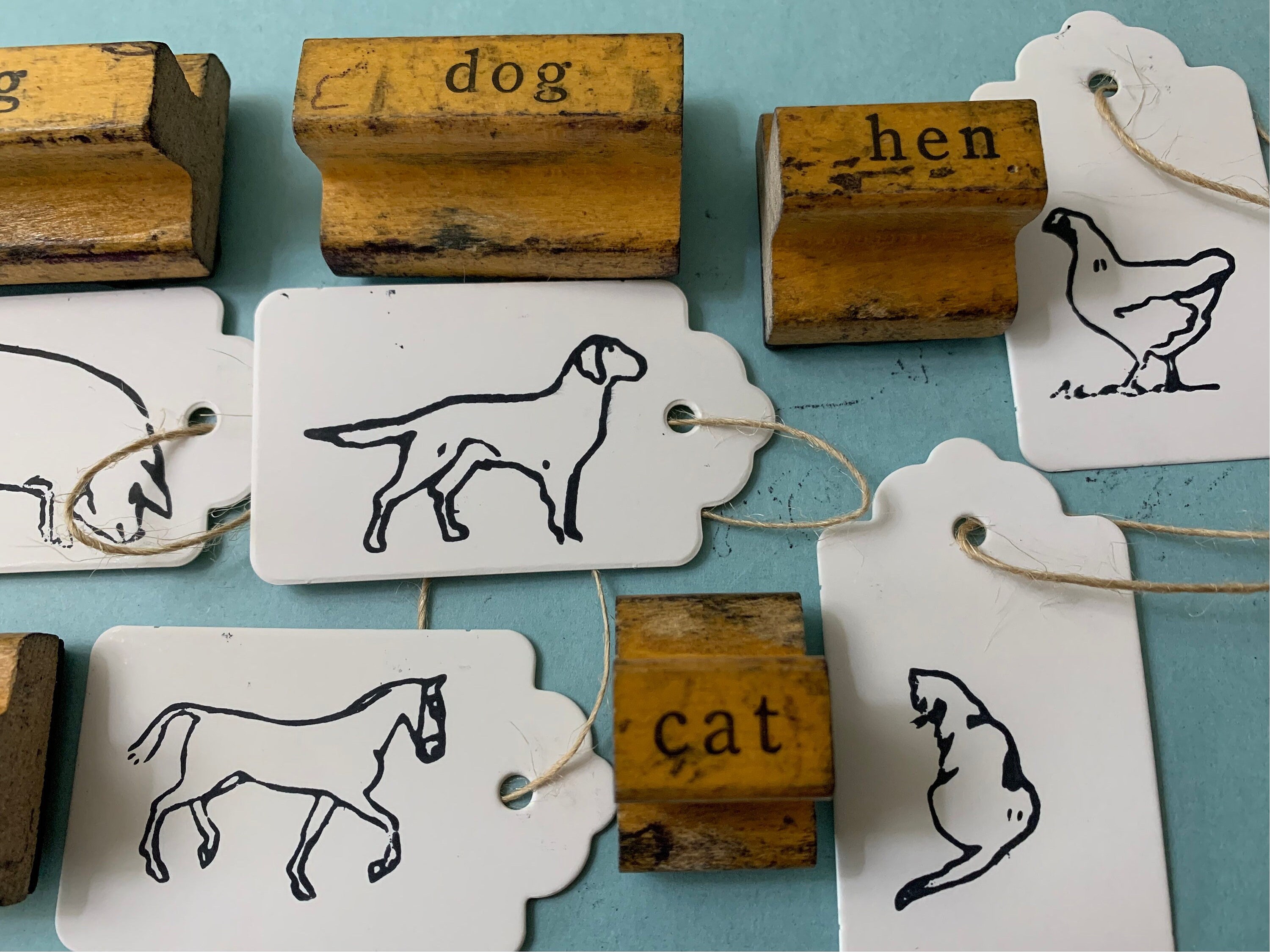 Vintage Farm Animal Stamp Wood Handled Rubber Stamp Craft Gift - Etsy