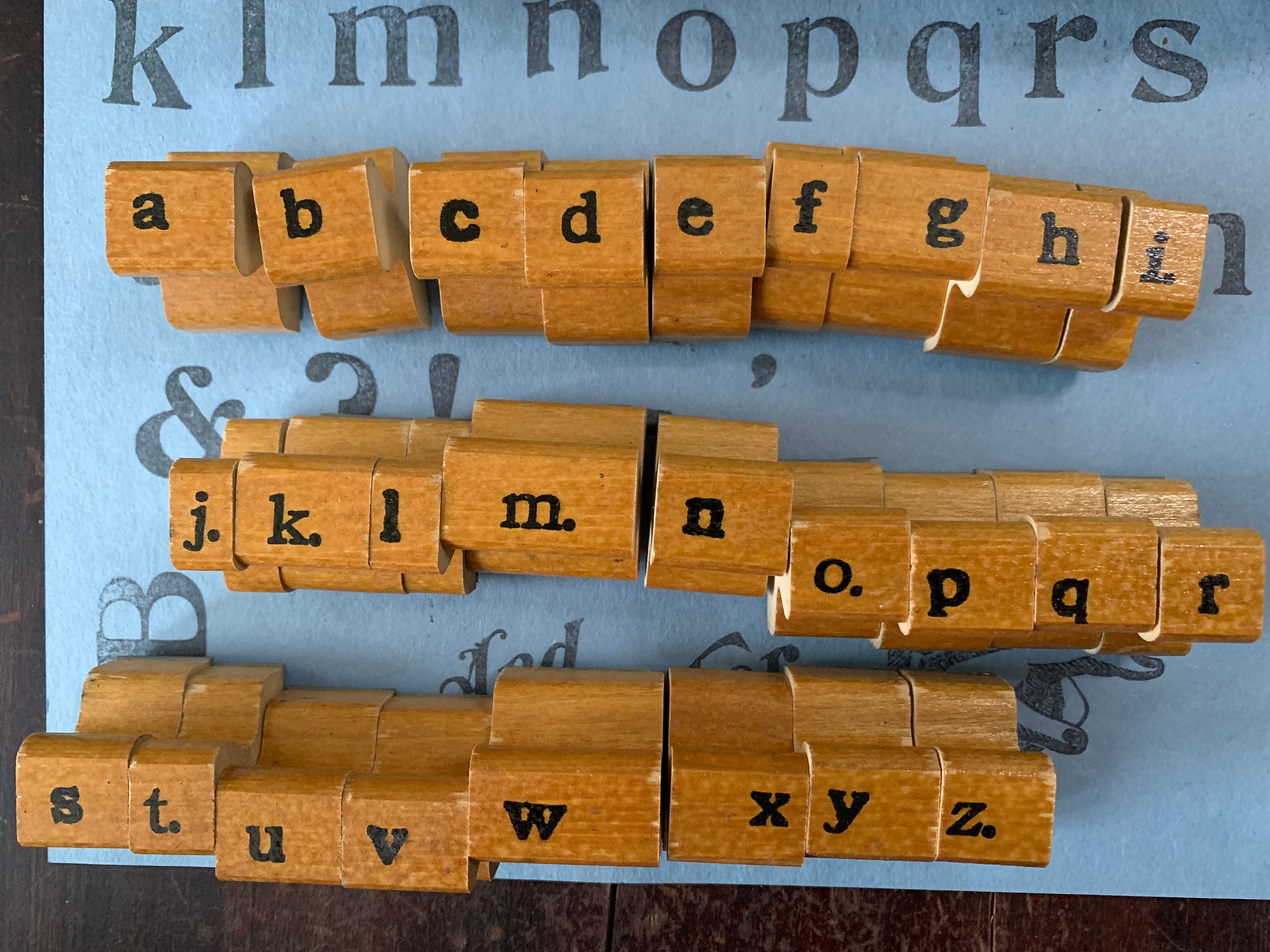 Vintage Wood Stamp Alphabet Set ABC Number Lettering Stamps for Craft ...