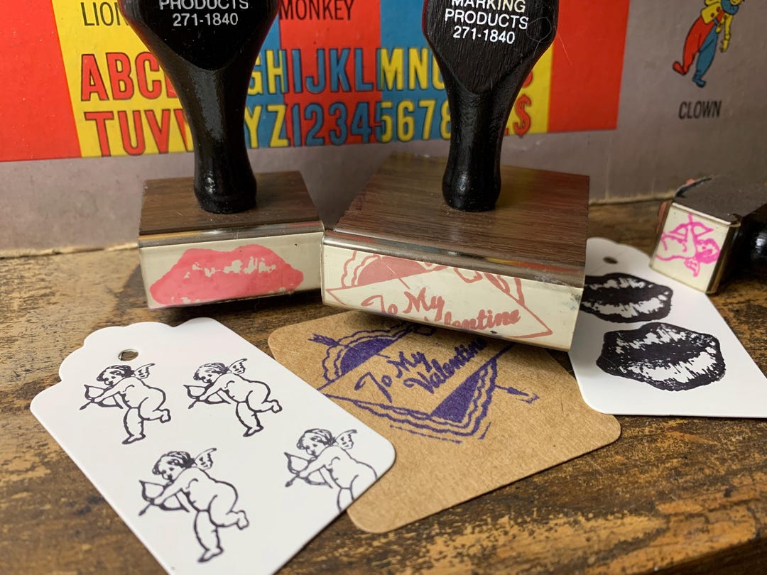 Vintage Wood Rubber Stamp Vintage Valentine Stamp for Journaling Card ...