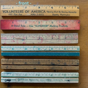 Vintage Advertising Wood Rulers Vintage Drafting Rule Vintage Wood ...
