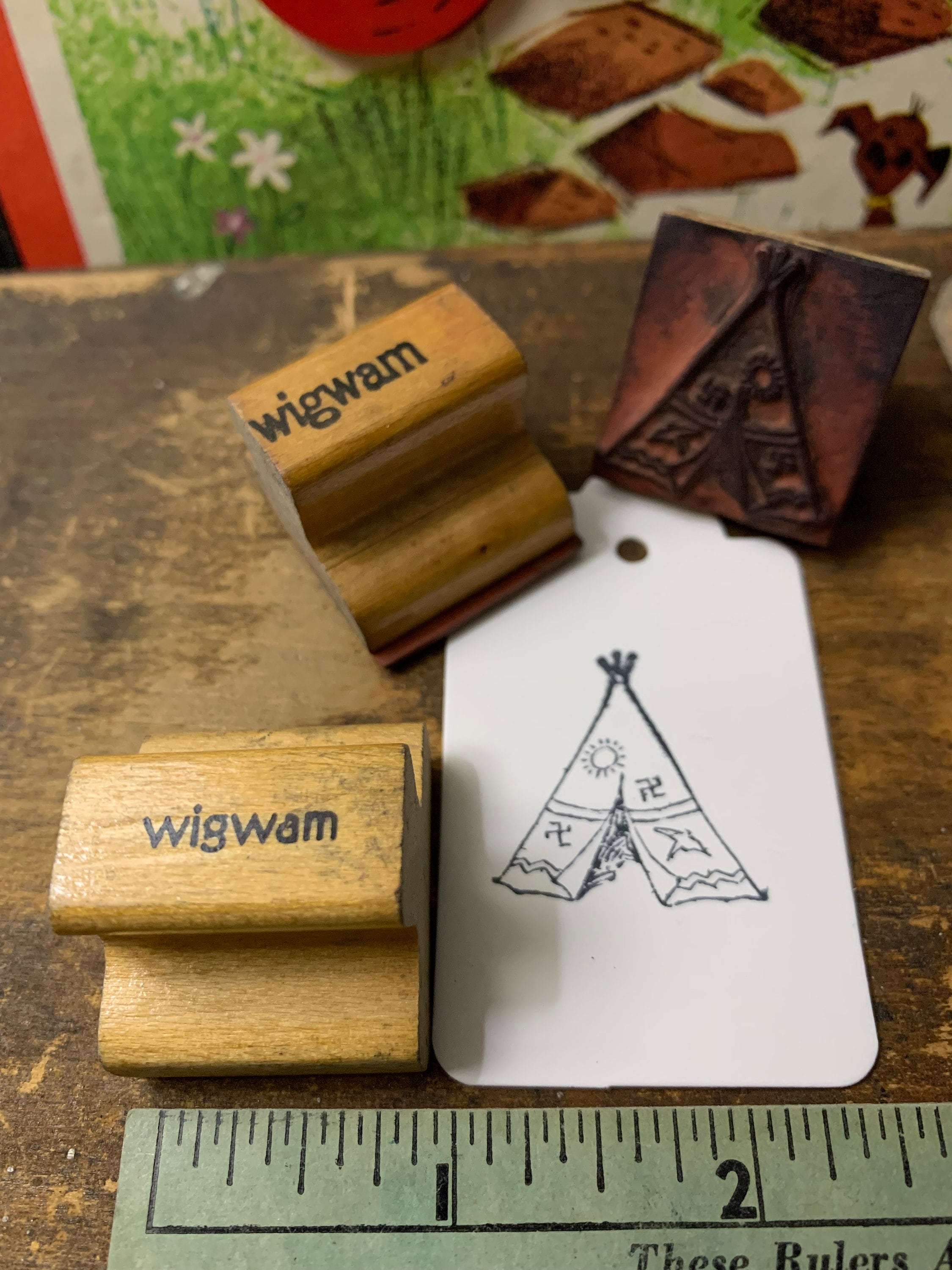 Vintage Wood People Stamp Wood Handled Rubber Stamp Indian Stamp for ...