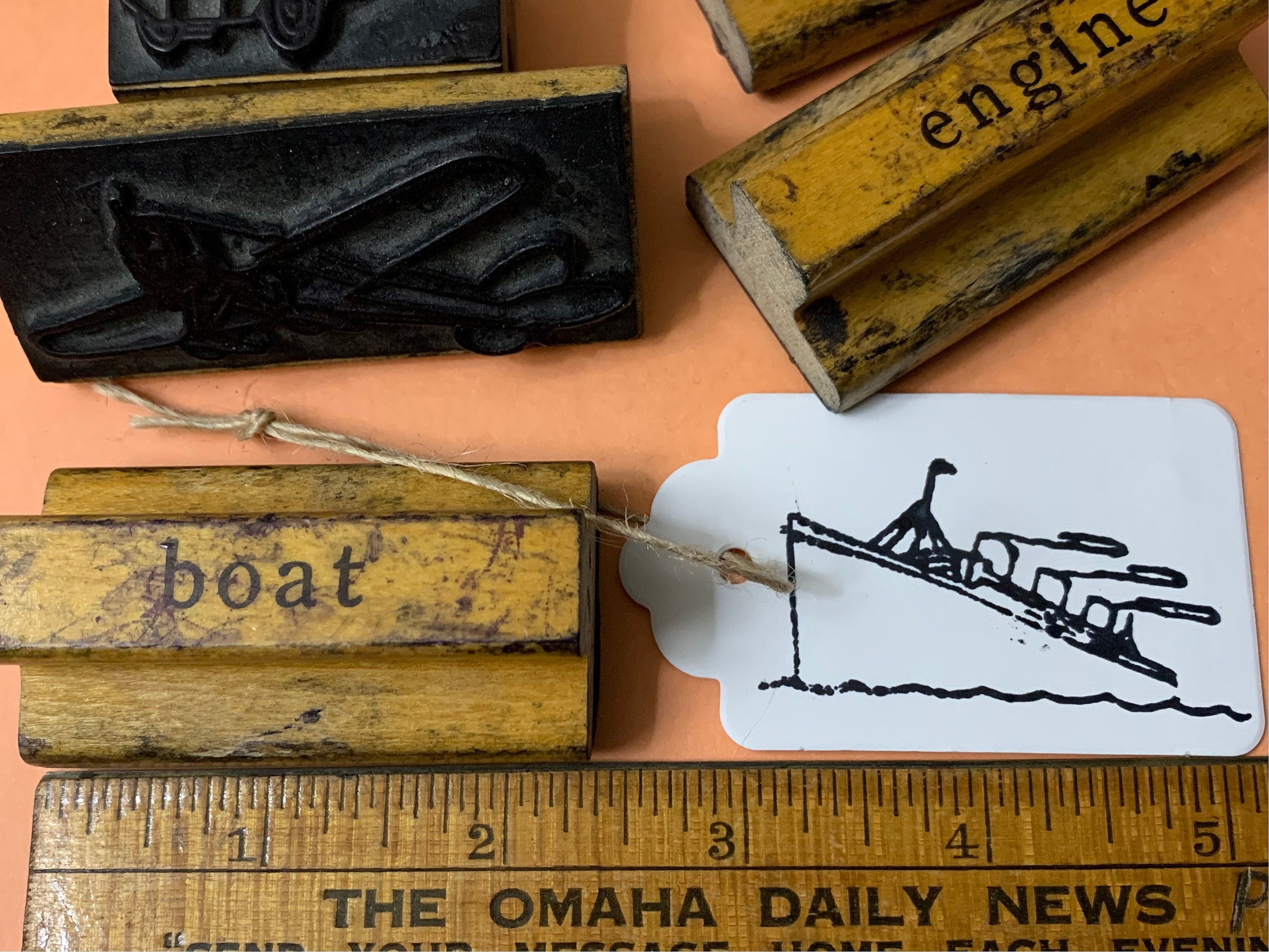 Vintage Car Stamp Wood Handled Rubber Stamp Craft Gift Card - Etsy