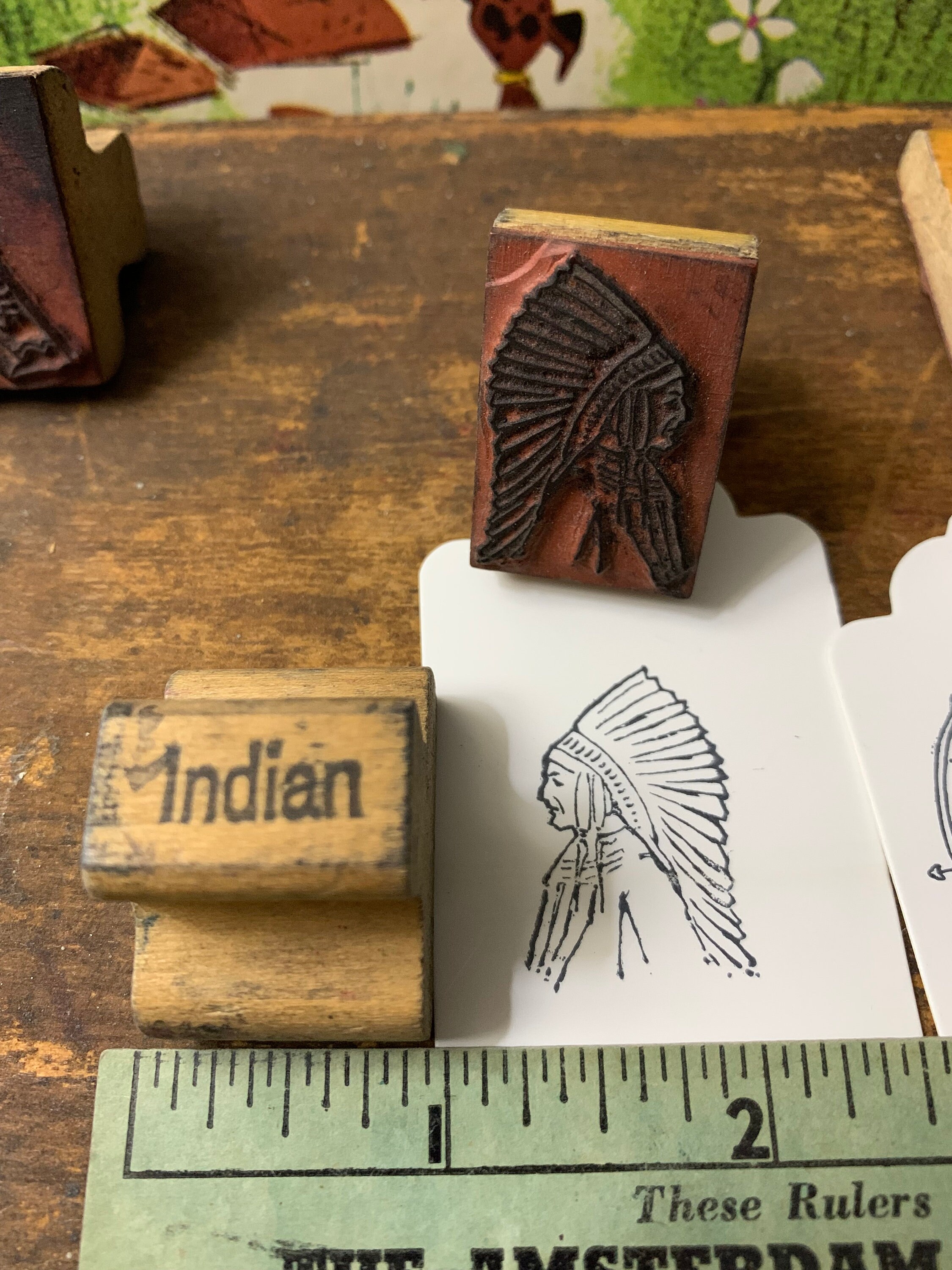 Vintage Wood People Stamp Wood Handled Rubber Stamp Indian Stamp for ...