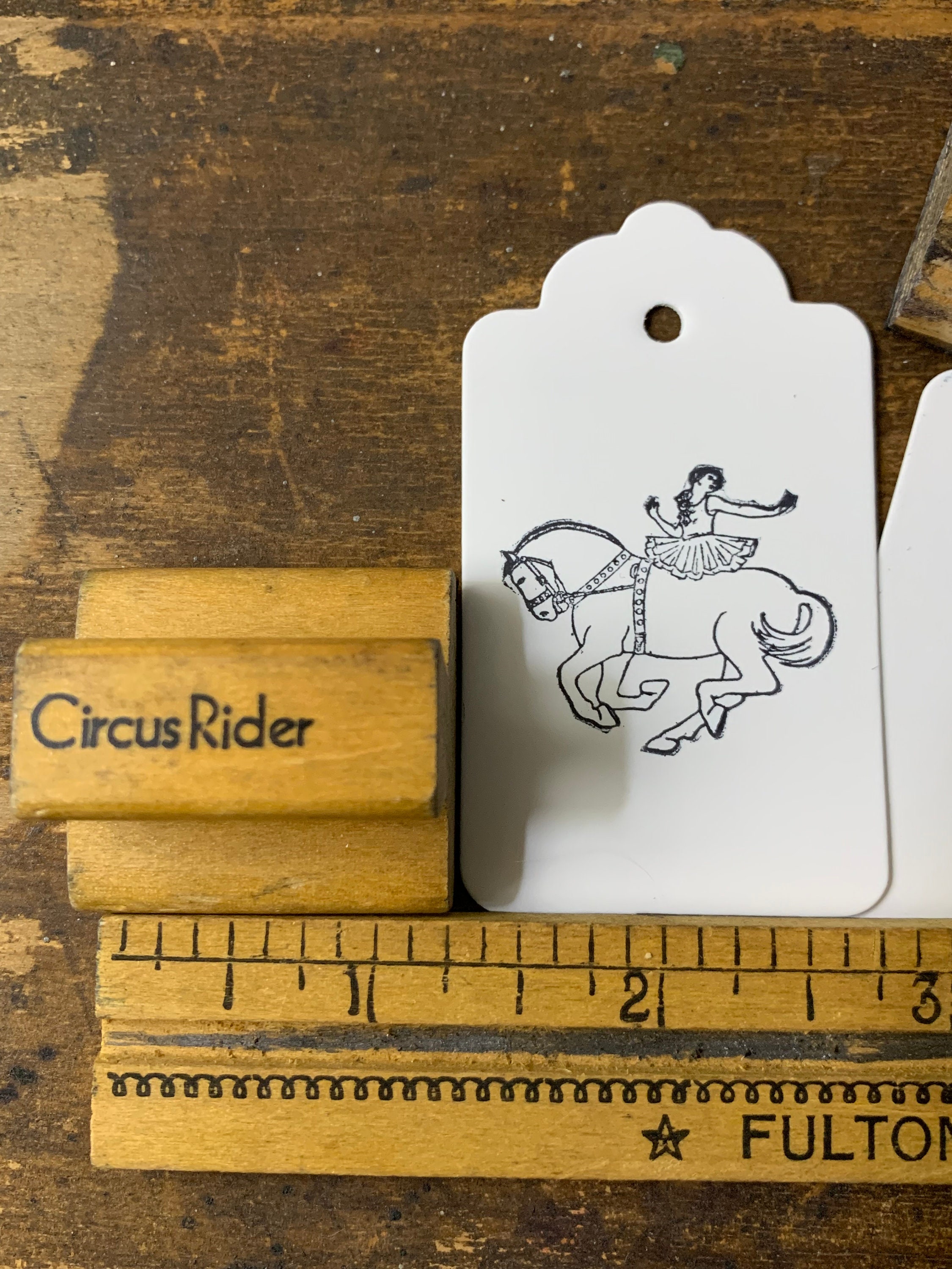 Vintage Circus Stamp Wood Handled Rubber Stamp for Crafting Card Making ...