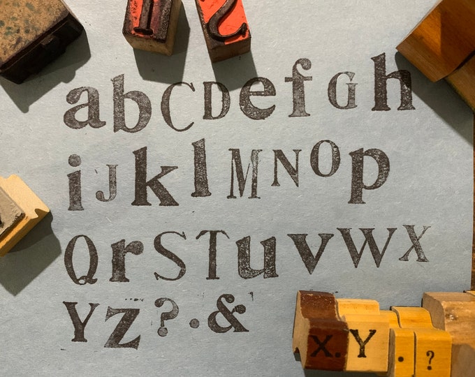Vintage Wood Stamp Alphabet Set ABC Number Lettering Stamps for ...