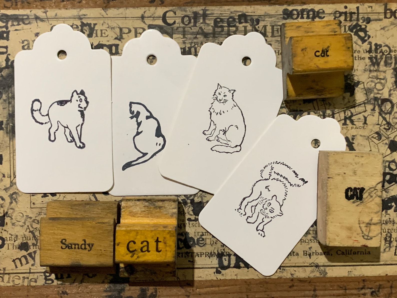 Vintage Cat Rubber Wood Stamp Vintage Cute Kitties Vintage Animal Stamp ...
