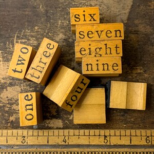 Vintage Number Wood Stamp Math Stamps for Homeschool Dollar Sign ...