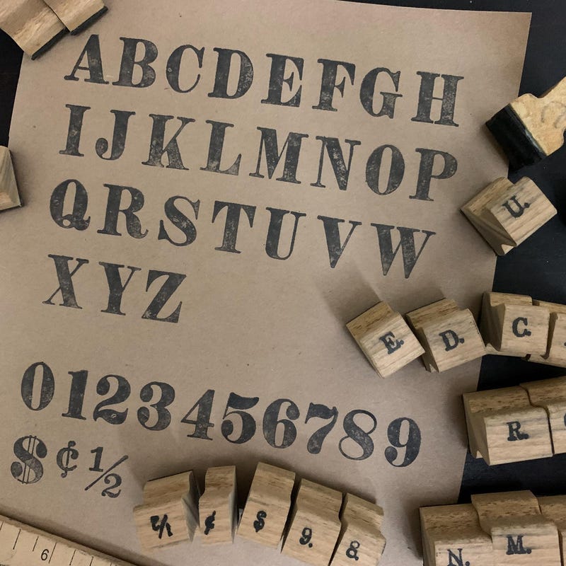 Wood Alphabet Stamp Set - Etsy