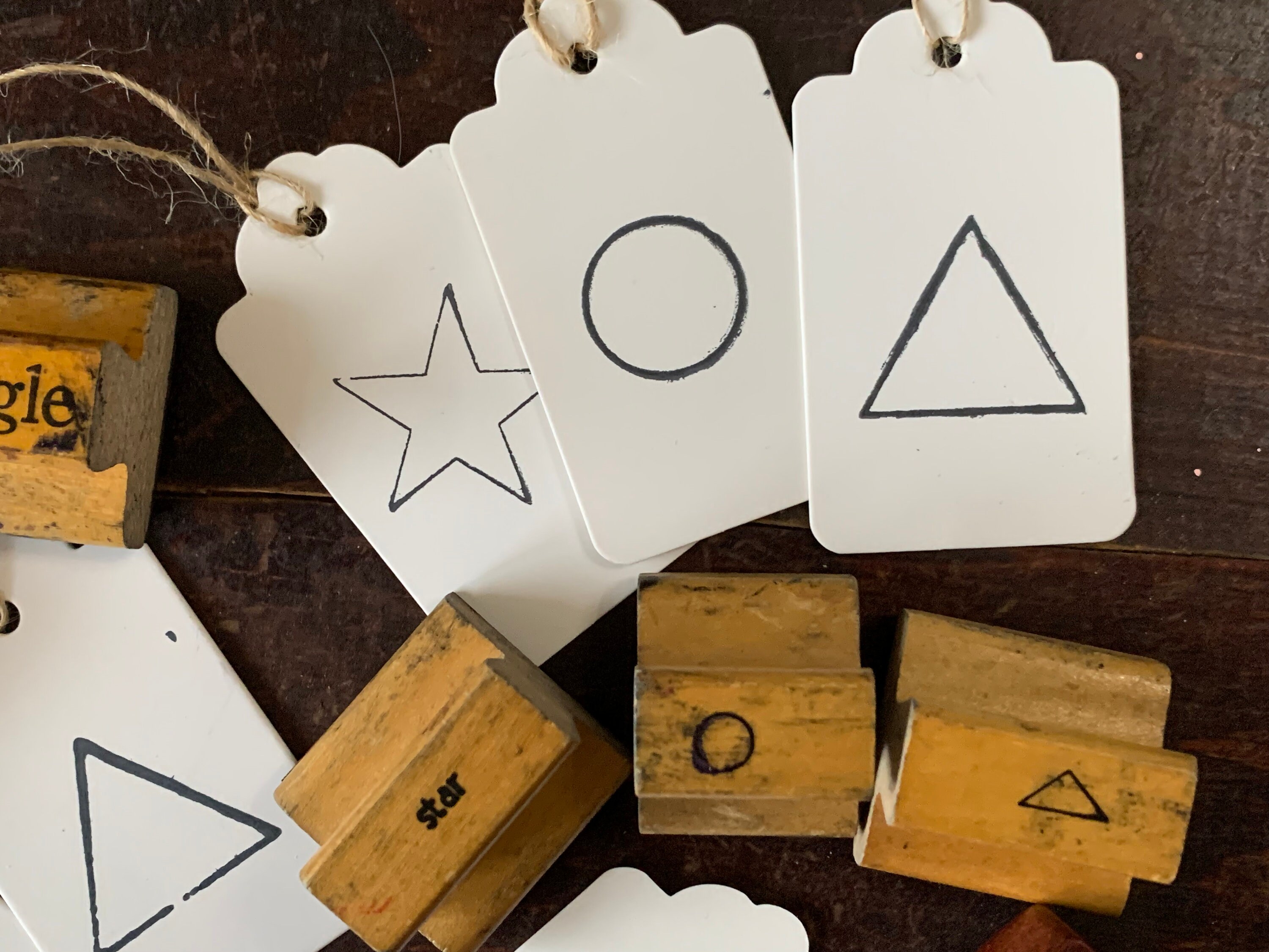 Vintage Wood Rubber Stamp Vintage Shape Stamps for Crafting Circle ...