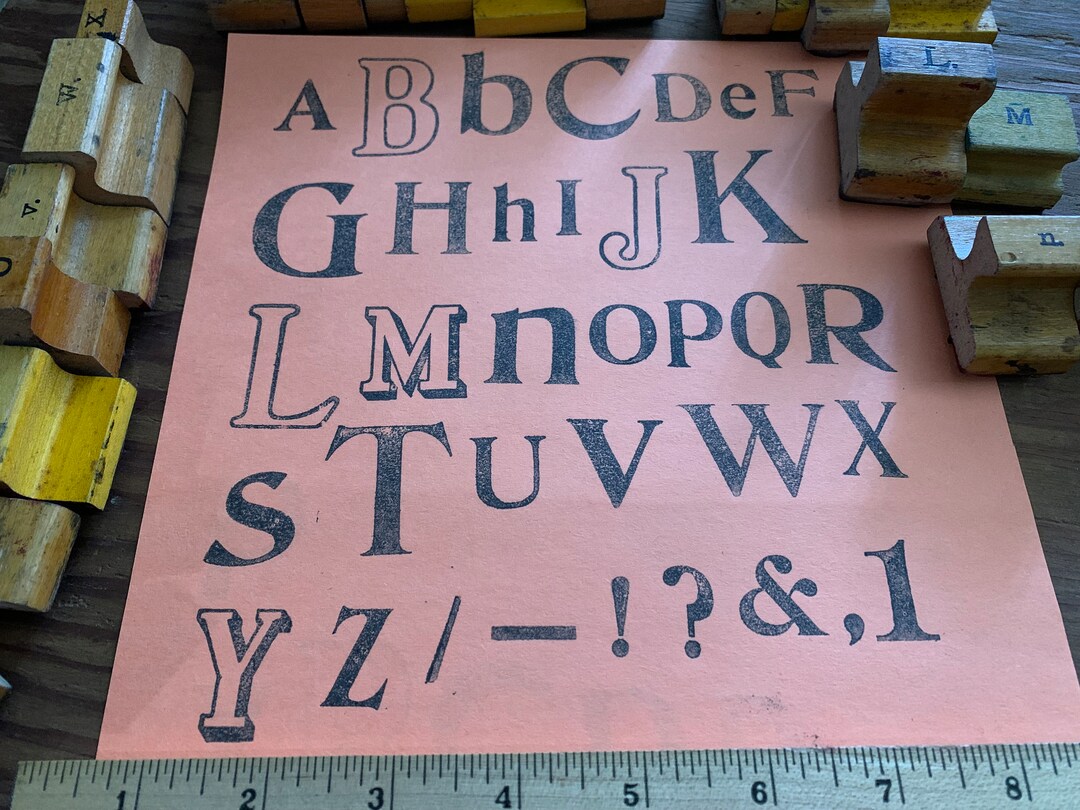 Vintage Wood Stamp Alphabet Set ABC Number Lettering Stamps for ...