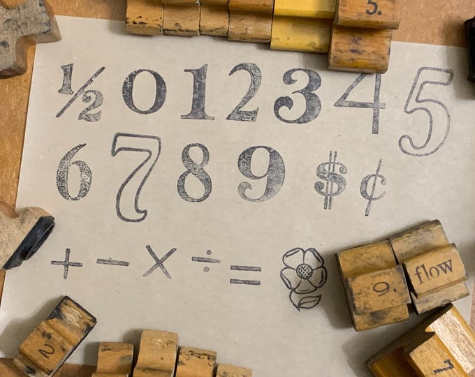 Vintage Wood Stamp Alphabet Set ABC Number Lettering Stamps for ...