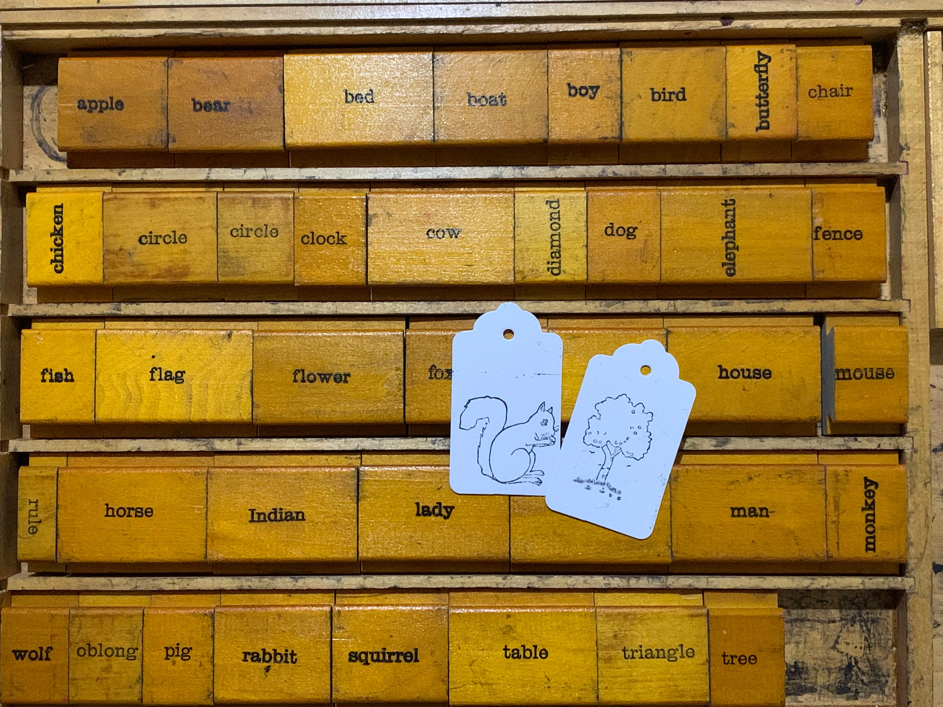 Vintage Farm Animal Stamp Wood Handled Rubber Stamp Craft Gift Card ...