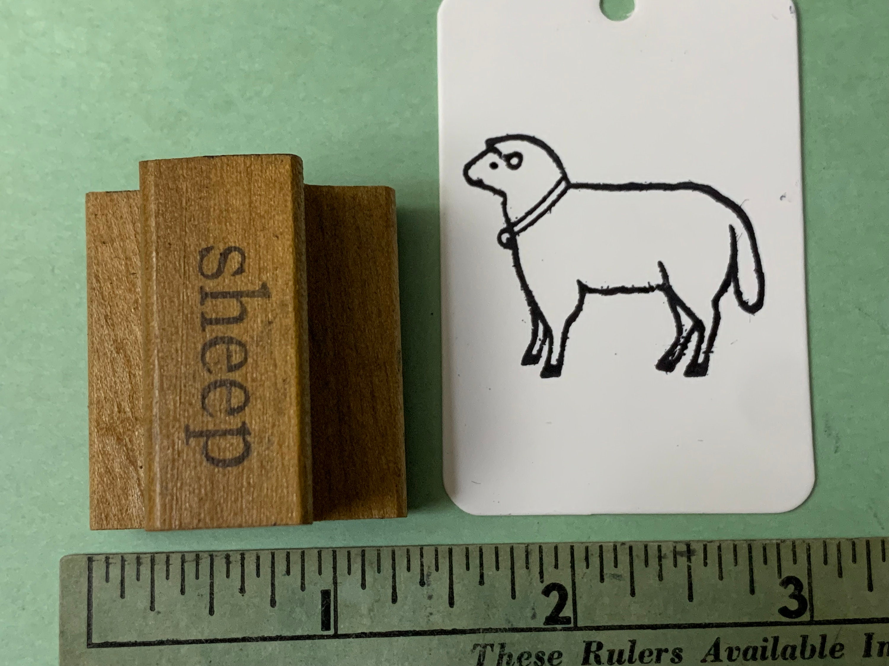 Vintage Farm Animal Stamp Wood Handled Rubber Stamp Craft Card Making ...