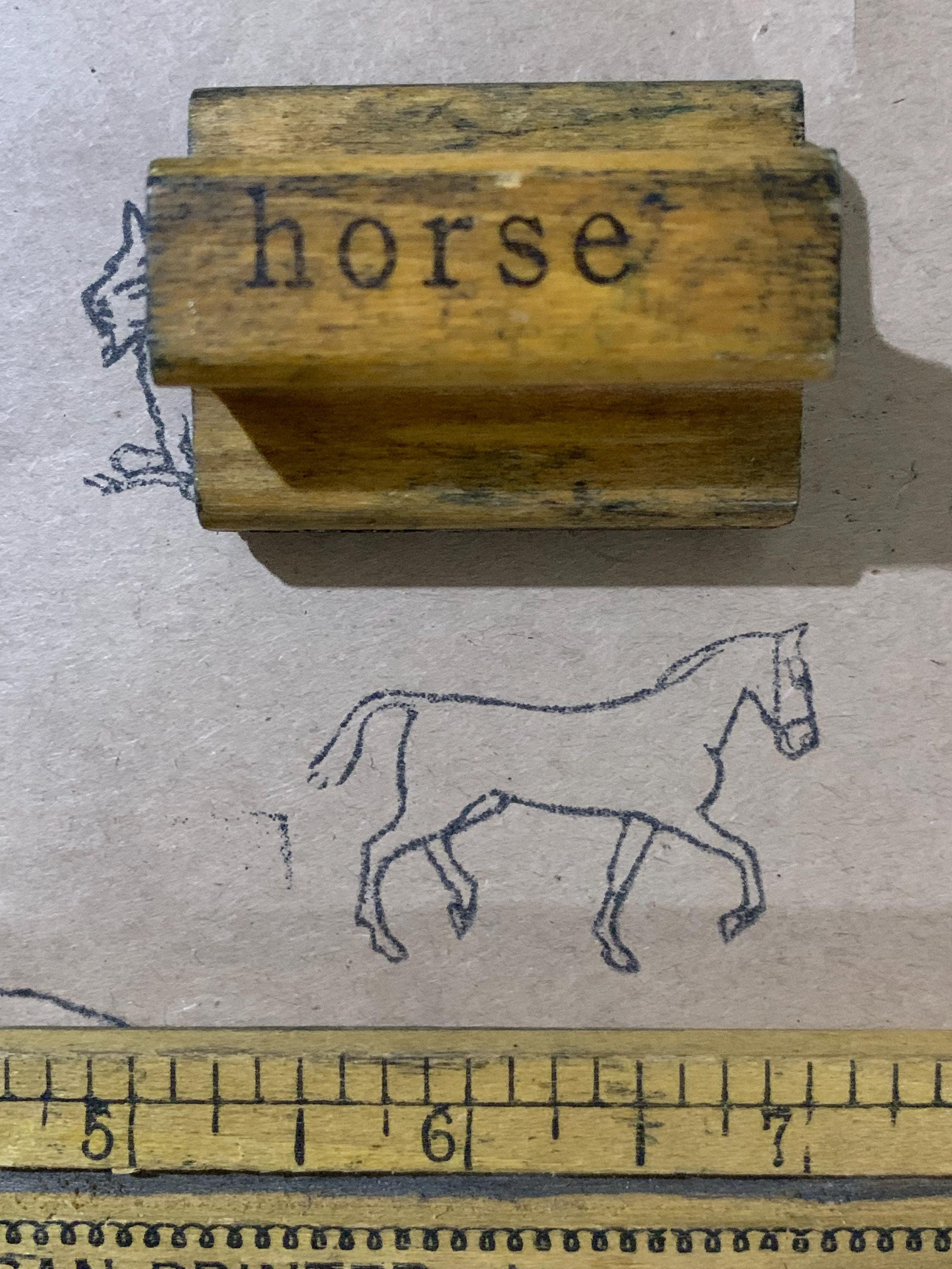 Vintage Farm Animal Stamp Wood Handled Rubber Stamp Craft Gift Card ...