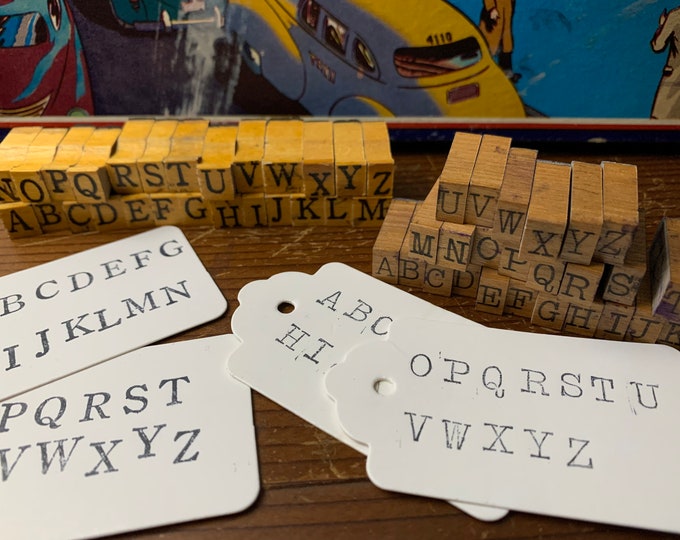 A-Z Vintage Wood Stamp ABC Lettering Stamps for Craft Scrapbooking Old ...