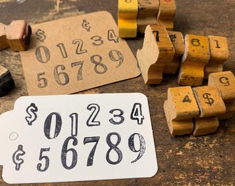 Vintage Wood Stamp Alphabet Set ABC Number Lettering Stamps for ...