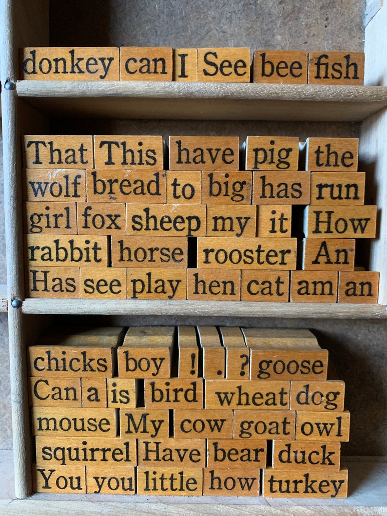 J-Z Vintage Wood Stamp ABC Lettering Stamps for Craft Scrapbooking Old ...