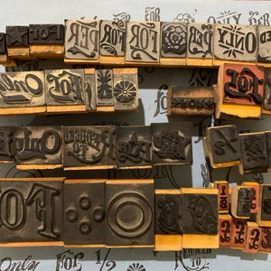 Vintage Wood Stamp Pointing Finger Flower Only Symbols Stamps for Craft ...