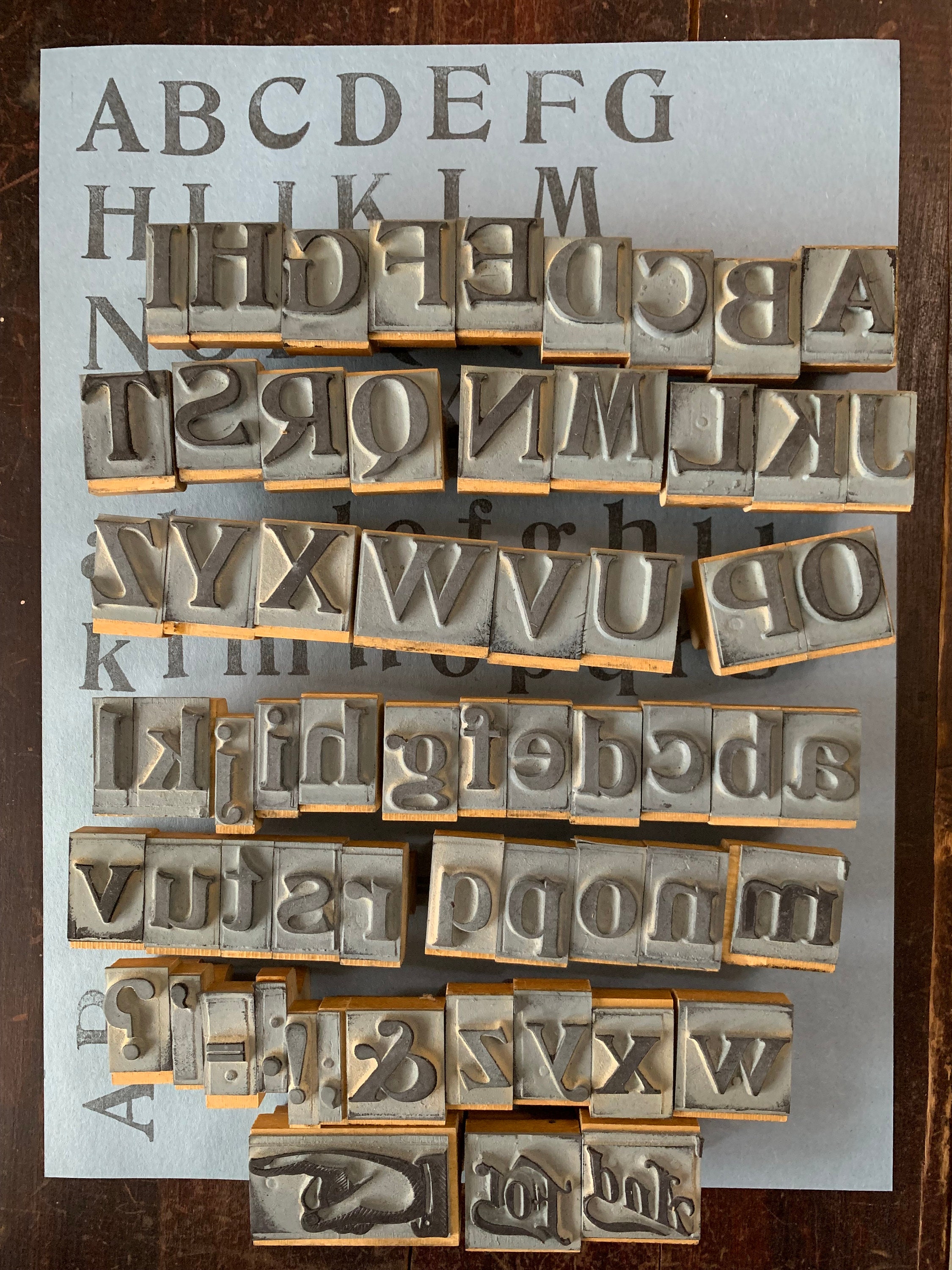 Vintage Wood Stamp Alphabet Set ABC Number Lettering Stamps for Craft ...