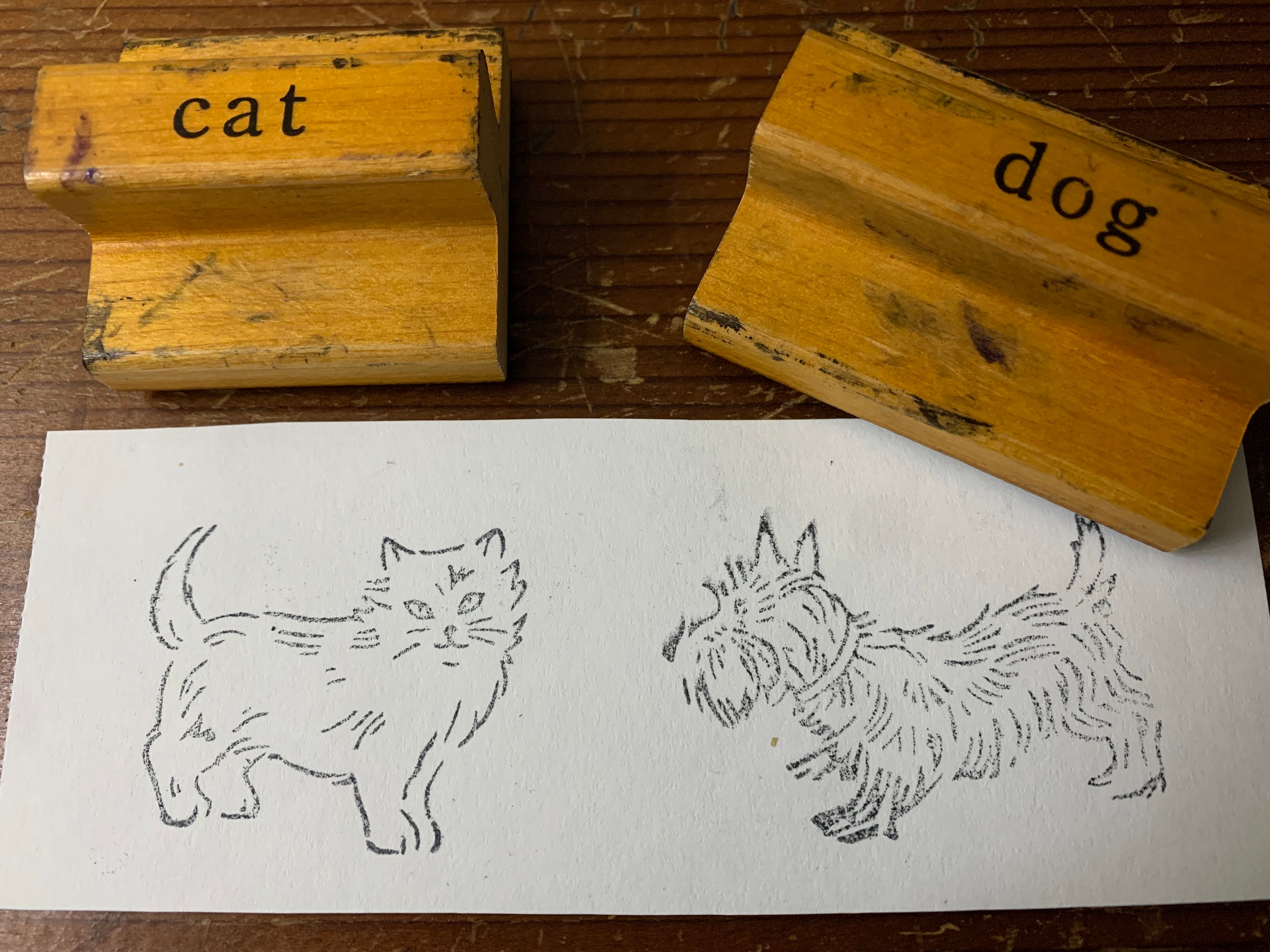 Vintage Cat Rubber Wood Stamp Vintage Cute Dog Stamp Vintage Animal ...