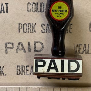 Vintage Wood Stamp Vintage Advertising Stamp Store Stamp Commercial ...
