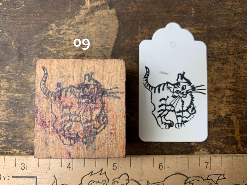 Vintage Cat Rubber Wood Stamp Vintage Cute Kitties Vintage Animal Stamp ...