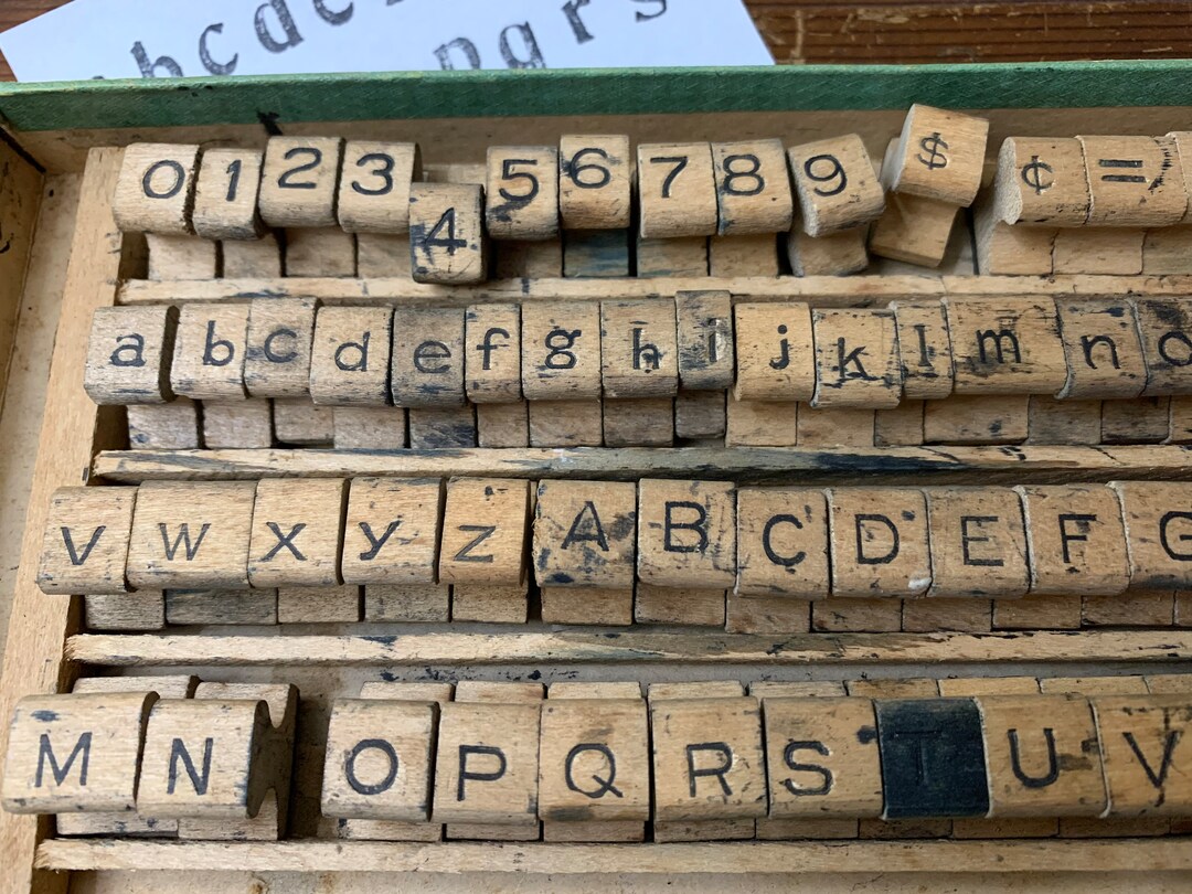Vintage Wood Stamp Alphabet Set Stamps for Craft Scrapbooking Bullet ...