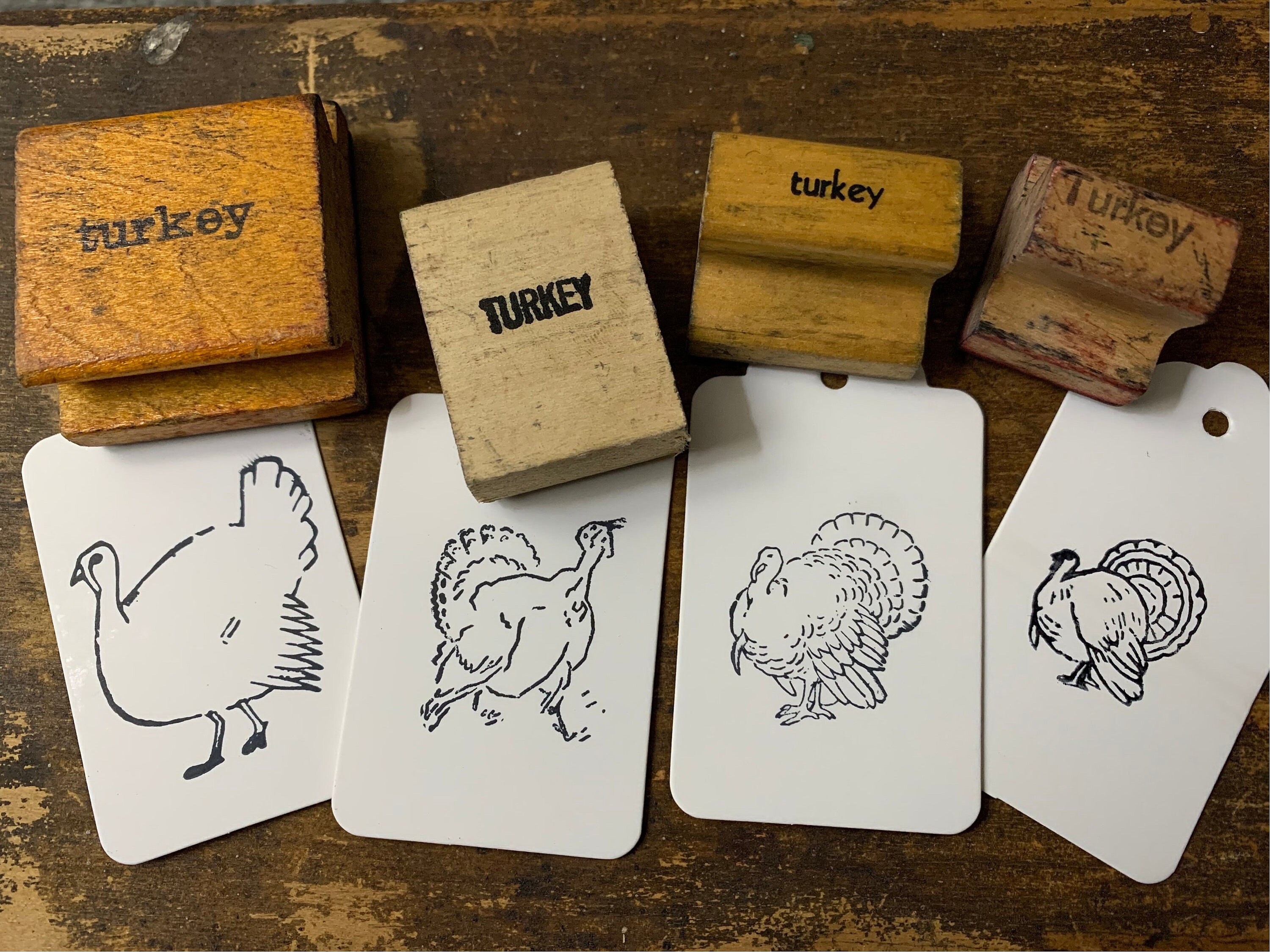 Vintage Turkey Stamp Vintage Wood Turkey Rubber Stamp for Thanksgiving ...