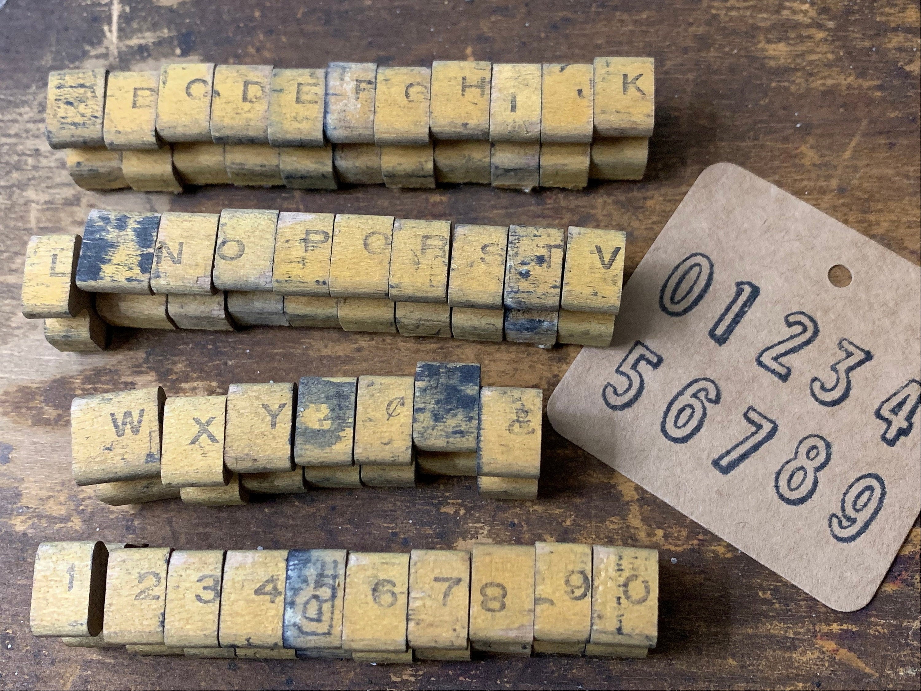 Vintage Wood Stamp Alphabet Set ABC Number Lettering Stamps - Etsy