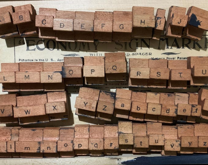 Vintage Wood Stamp Alphabet Set ABC Number Lettering Stamps for Craft ...