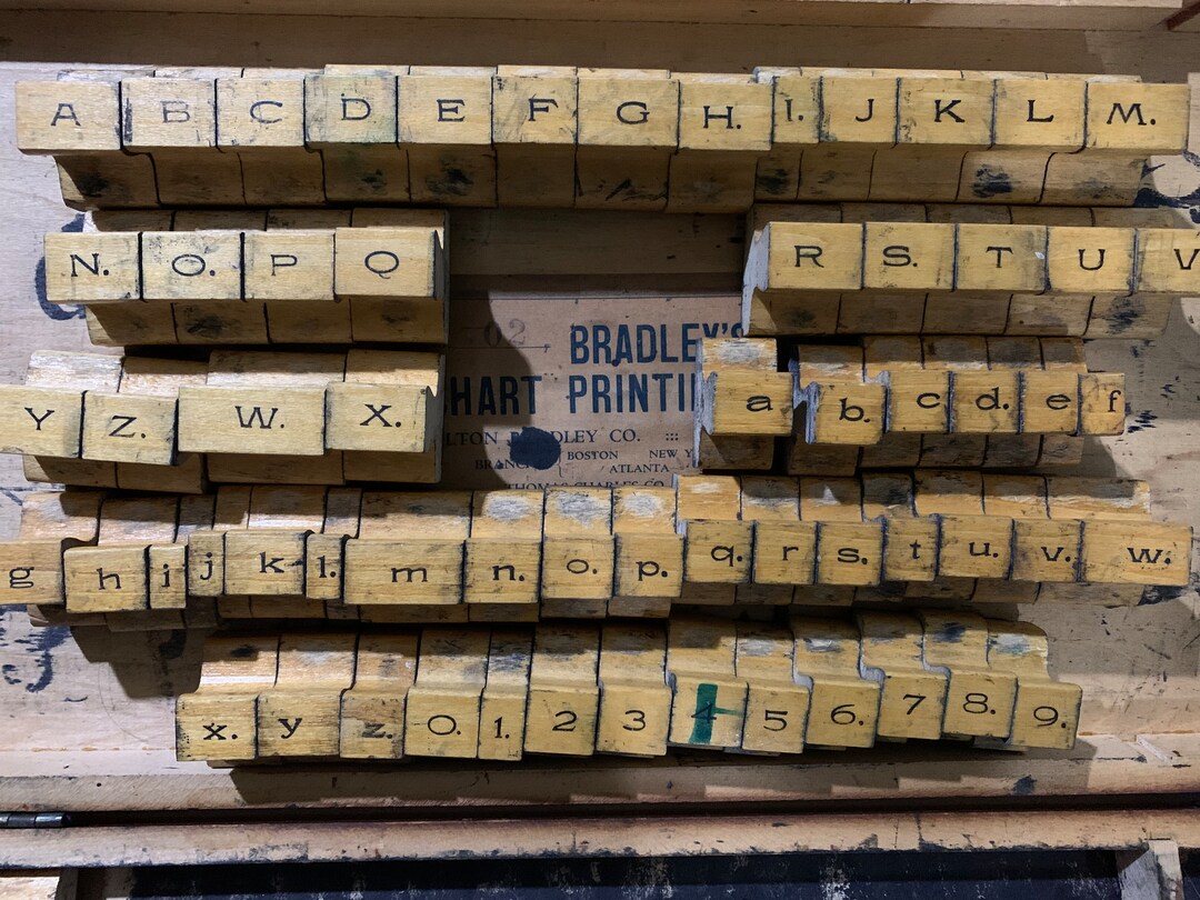 Vintage Wood Stamp Alphabet Set ABC Number Lettering Stamps for Craft ...