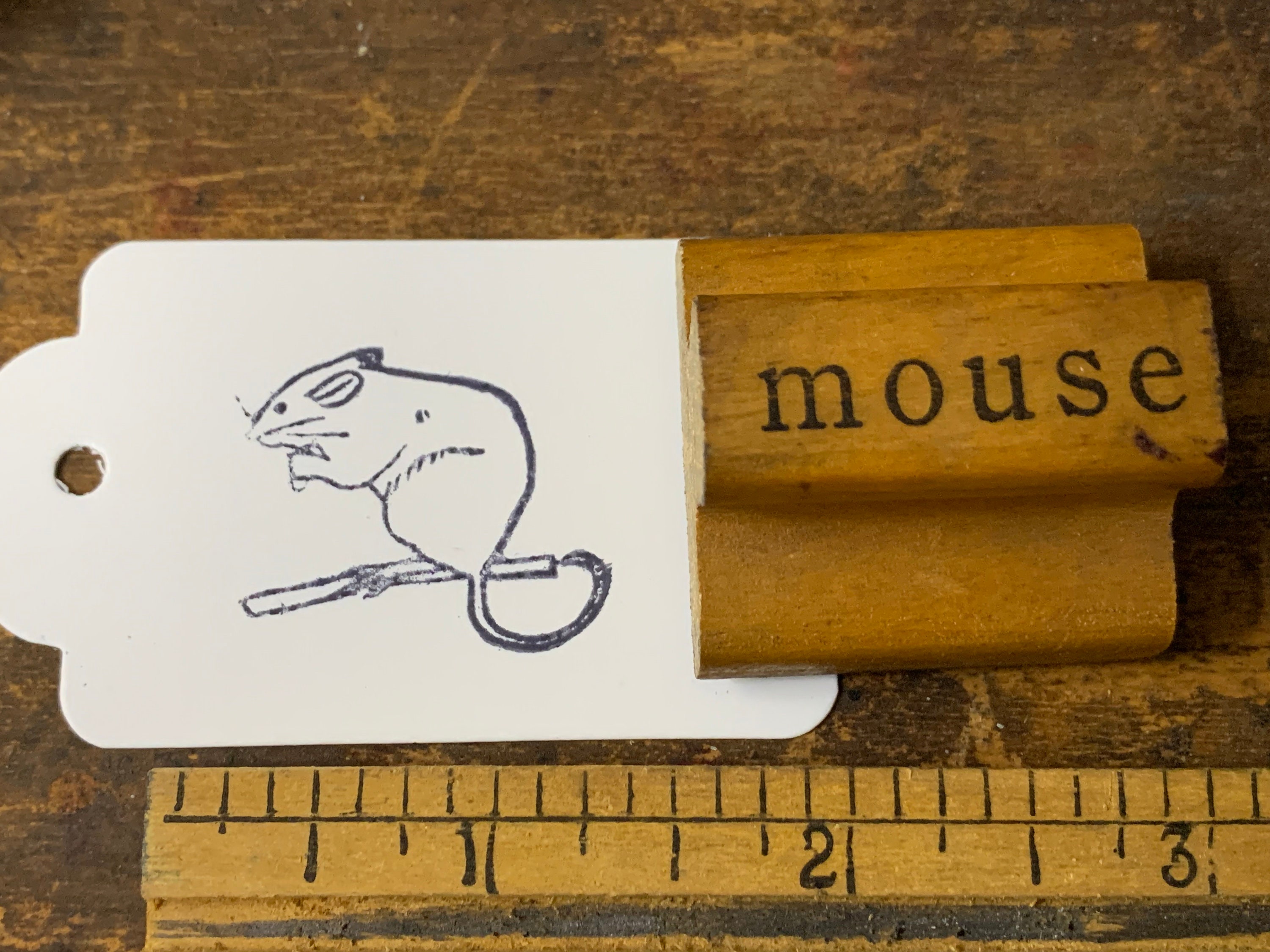 Vintage Farm Animal Stamp Wood Handled Rubber Stamp Craft Gift Card ...