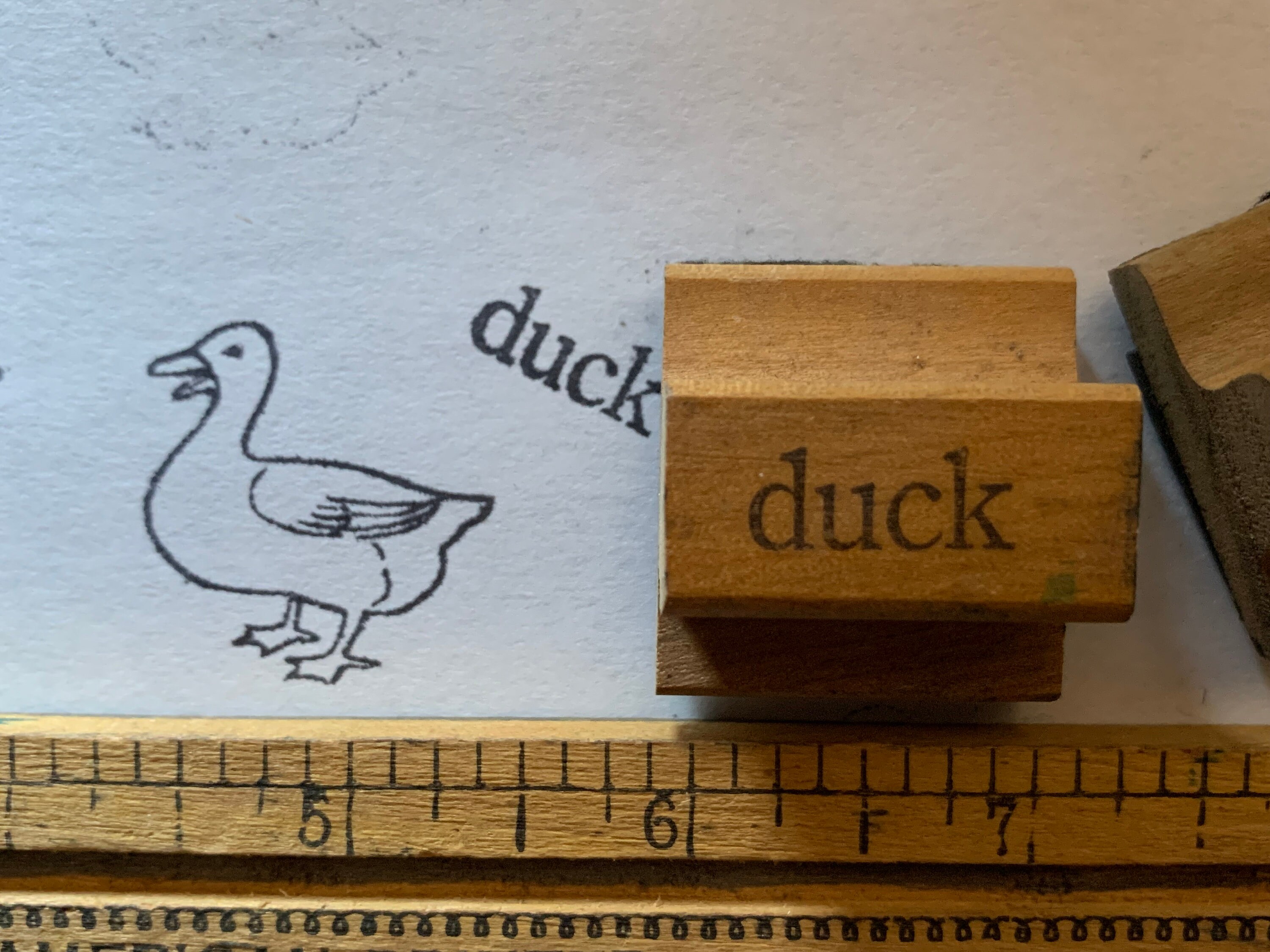 Vintage Farm Animal Stamp Wood Handled Rubber Stamp for Card Making ...