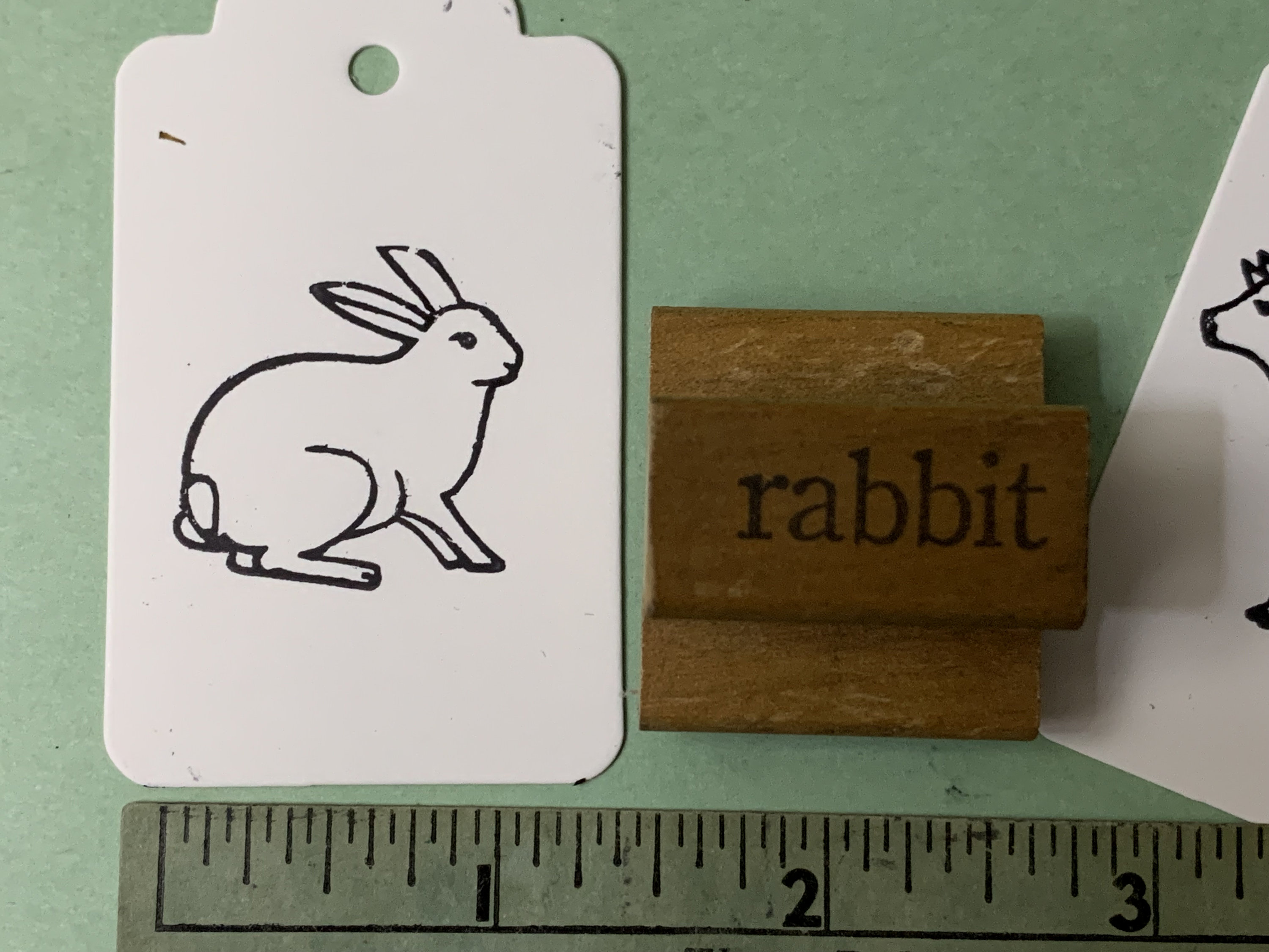 Vintage Farm Animal Stamp Wood Handled Rubber Stamp Craft Card Making ...