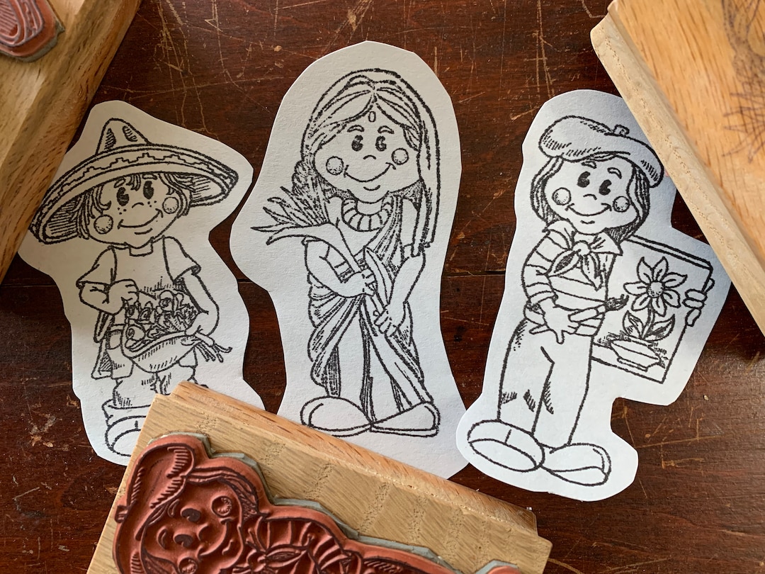 Vintage Wood Stamp for Crafting Wood Handled Rubber Stamp for Card ...