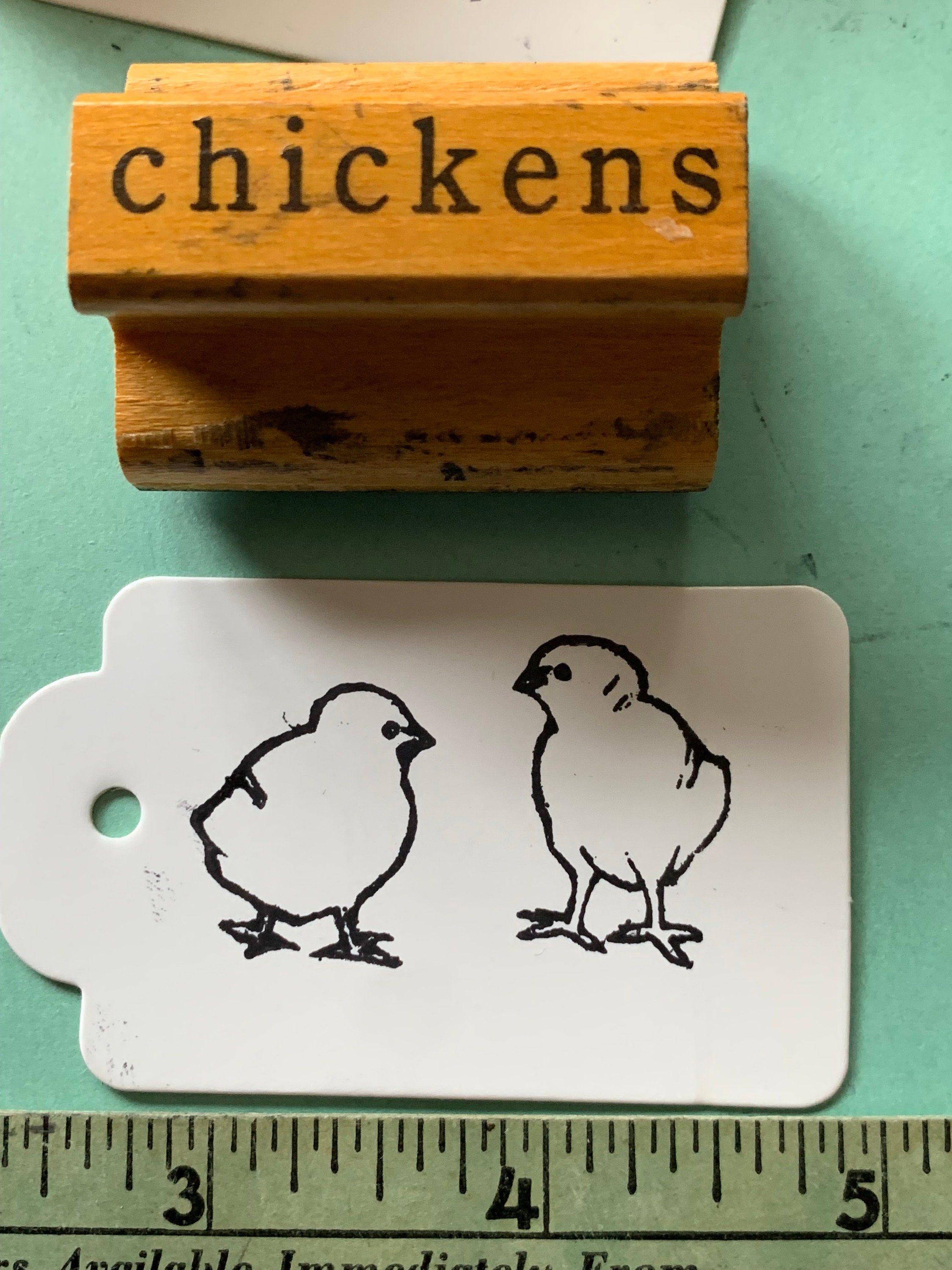 Vintage Farm Animal Stamp Wood Handled Rubber Stamp Craft Gift Card ...
