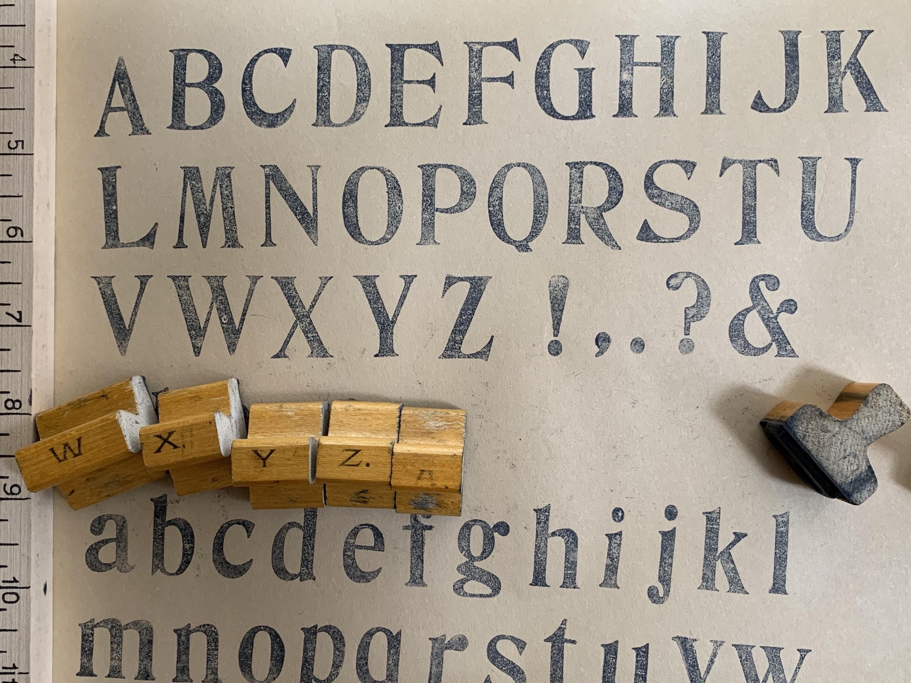 Vintage Wood Stamp Alphabet Set ABC Number Lettering Stamps for Craft ...