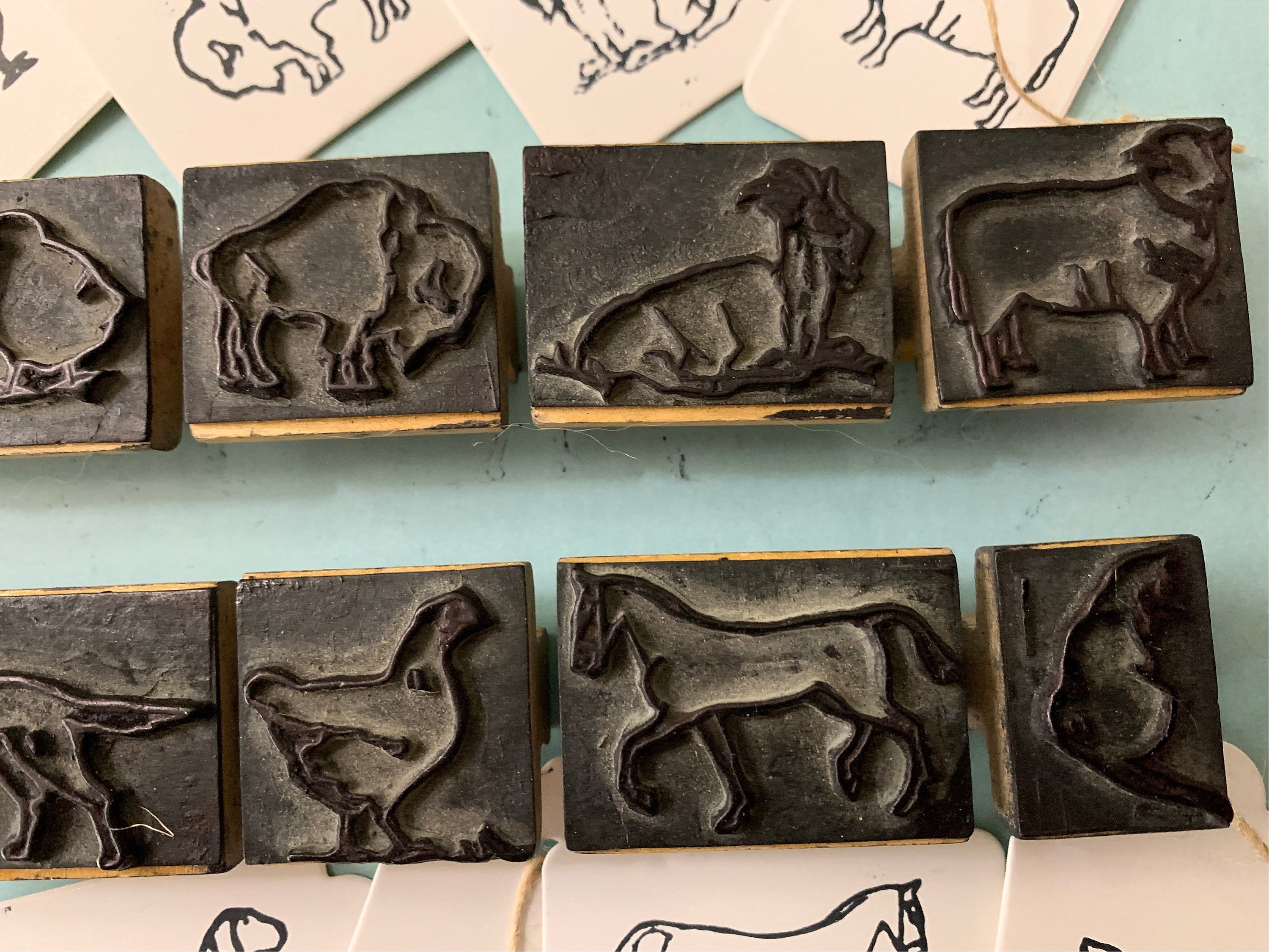 Vintage Farm Animal Stamp Wood Handled Rubber Stamp Craft Gift - Etsy