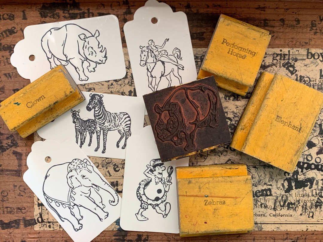 Vintage Circus Theme Stamp Wood Rubber Stamp for Crafting Card Making ...