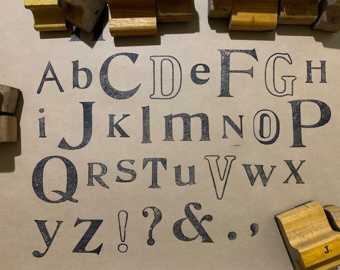Vintage Wood Stamp Alphabet Set ABC Number Lettering Stamps for ...