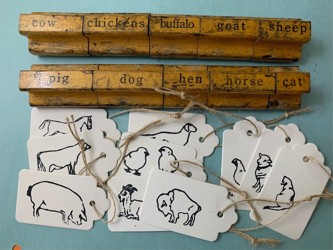 Vintage Farm Animal Stamp Wood Handled Rubber Stamp Craft Gift - Etsy