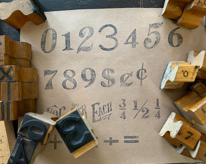 Vintage Wood Stamp Alphabet Set ABC Number Lettering Stamps for ...