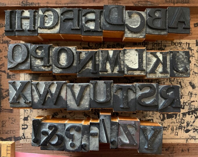 Vintage Wood Stamp Alphabet Set ABC Number Lettering Stamps for Craft ...