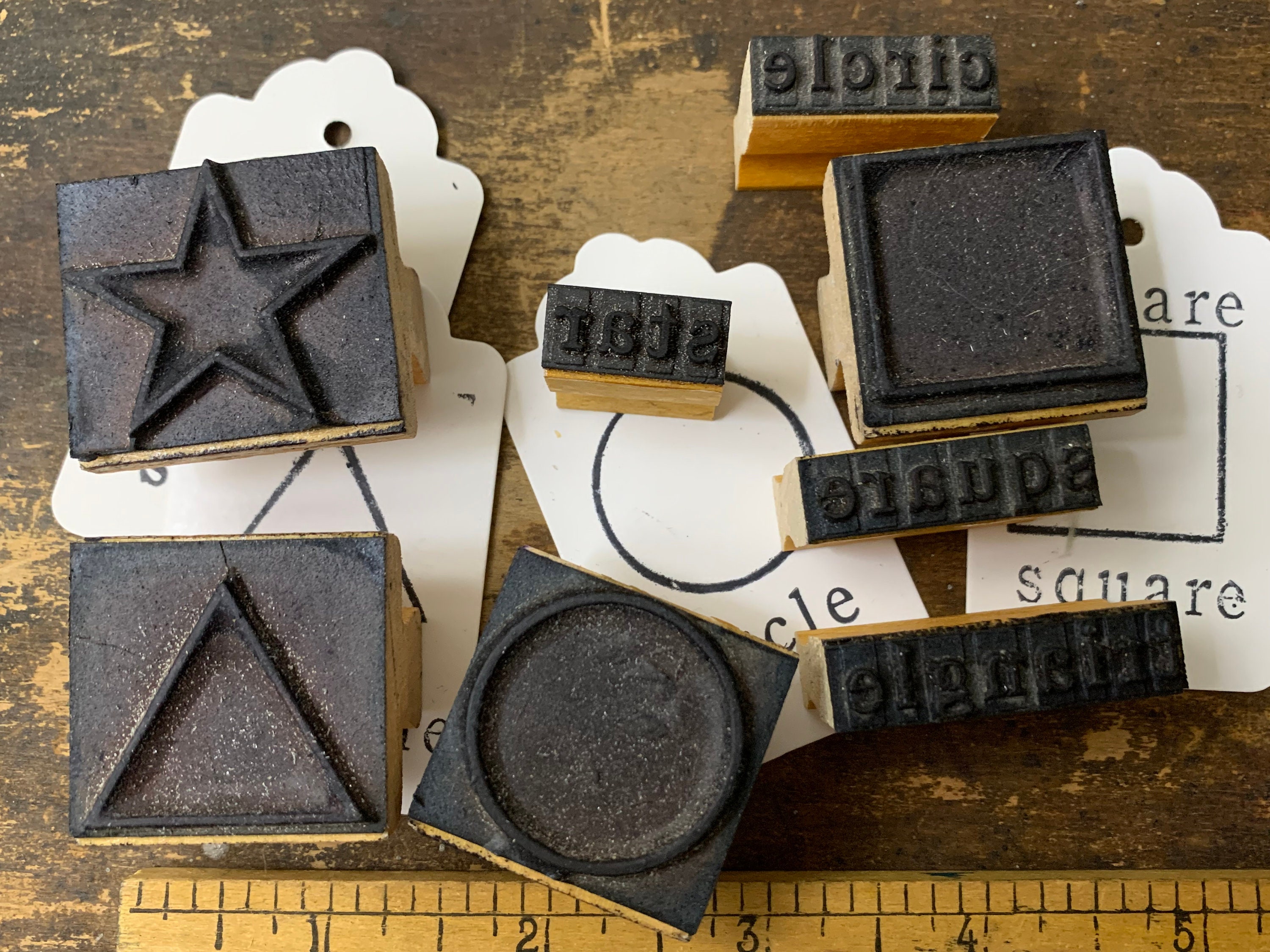 Vintage Wood Rubber Stamp Vintage Shape Stamp Vintage Square - Etsy