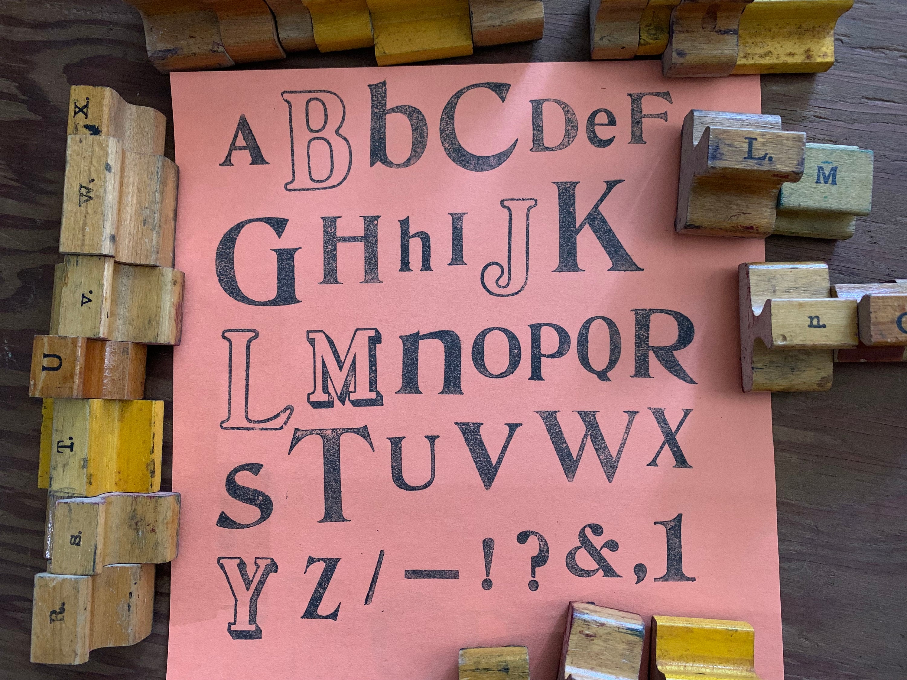 Vintage Wood Stamp Alphabet Set ABC Number Lettering Stamps for ...