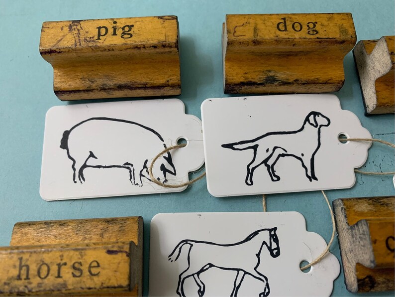Vintage Farm Animal Stamp Wood Handled Rubber Stamp Craft Gift - Etsy